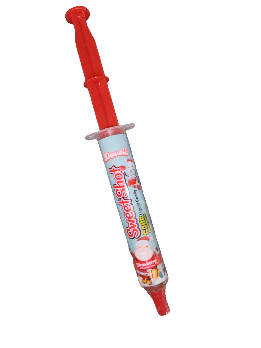 Sweet Shots Sour Strawberry Liquid Candy Santa – Bombon